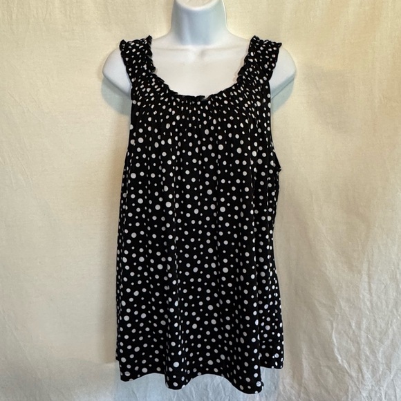 Carol Rose | Tops | F28 Carol Rose Black White Polka Dot Sleeveless ...